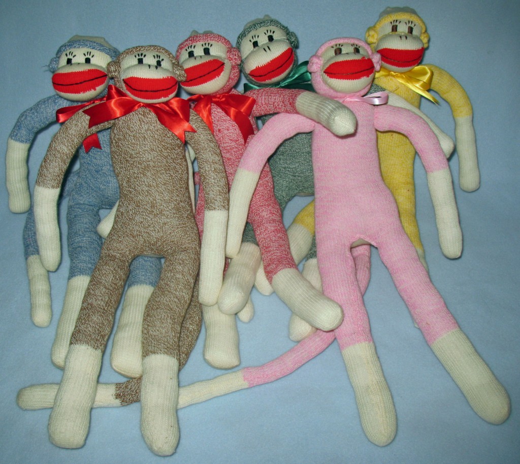 Sock Monkeys, Sock Friends and Inside Out Baskets - Admit One Fabrics